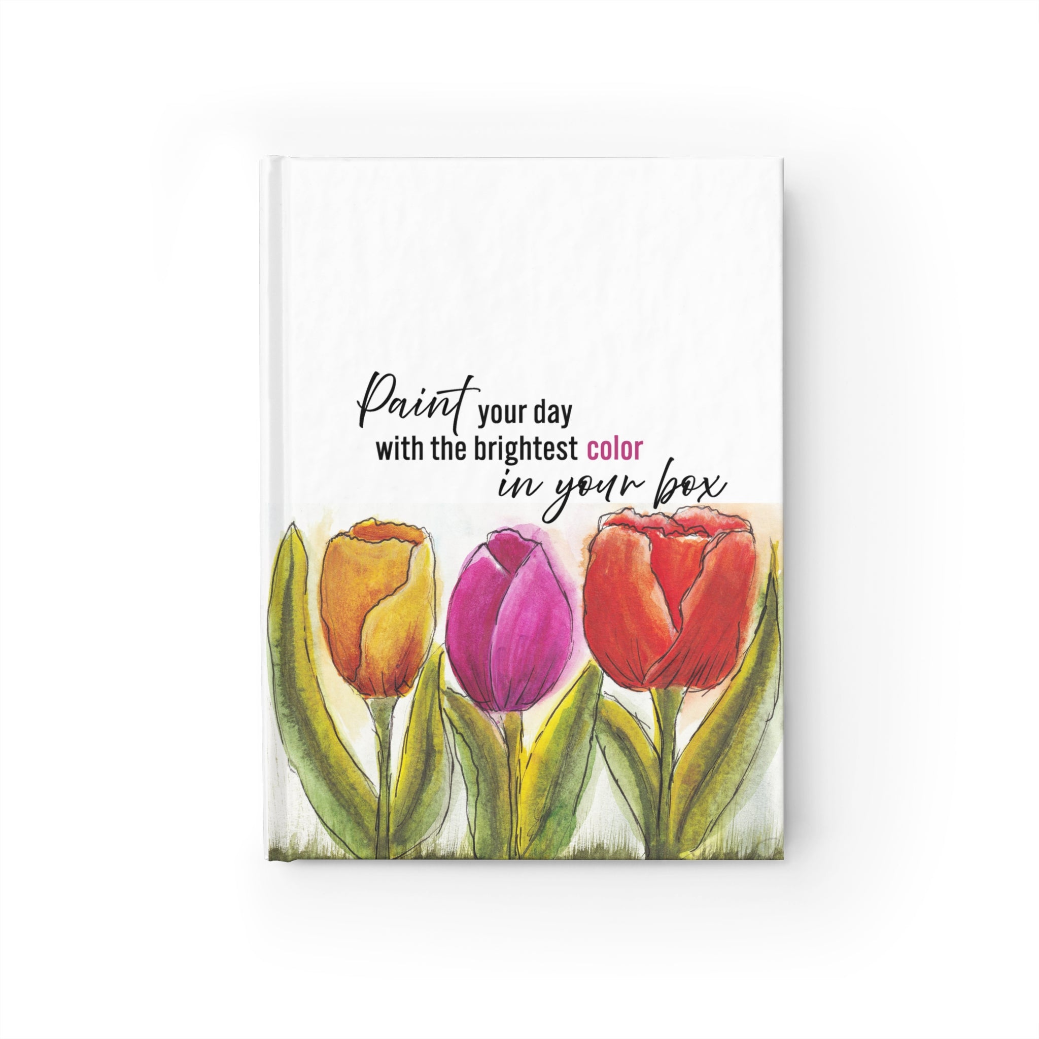 Designer Hardcover Floral Journal with a Trio of Tulips and Quote ...
